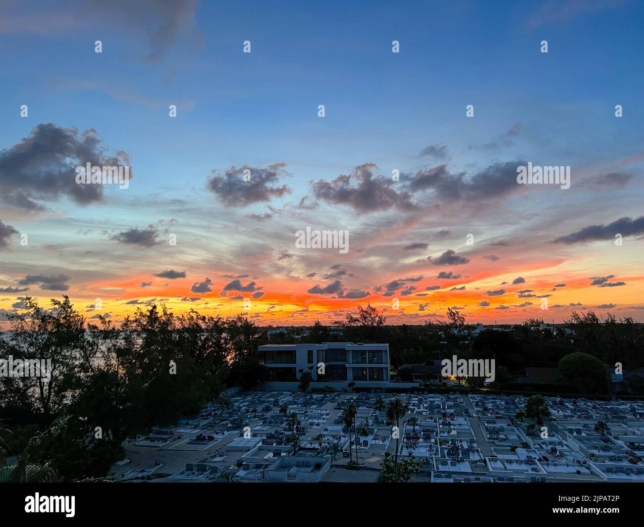 An aerial view of Cemetery Beach on Seven Mile Beach in Grand Cayman ...