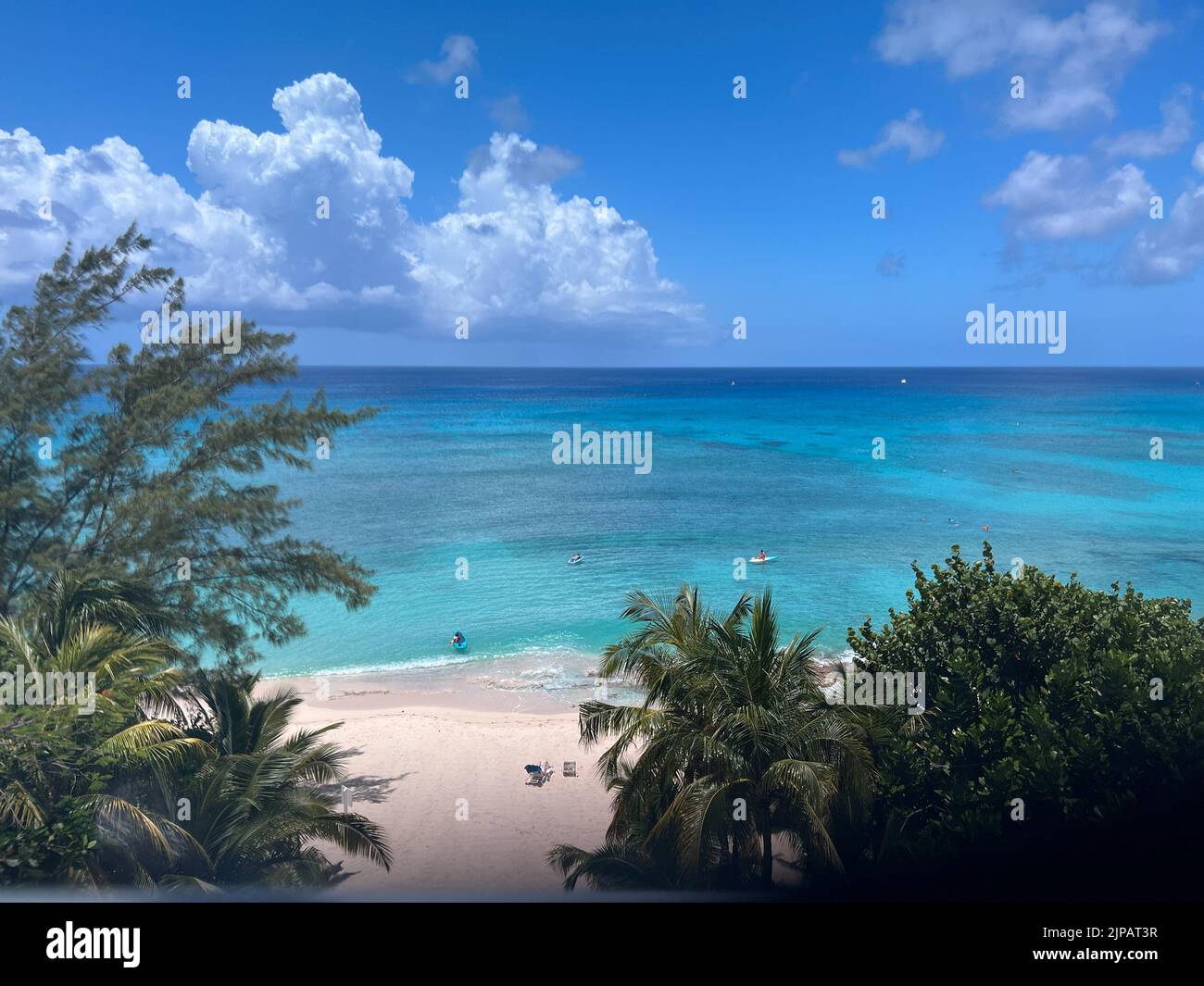 An aerial view of Cemetery Beach on Seven Mile Beach in Grand Cayman ...