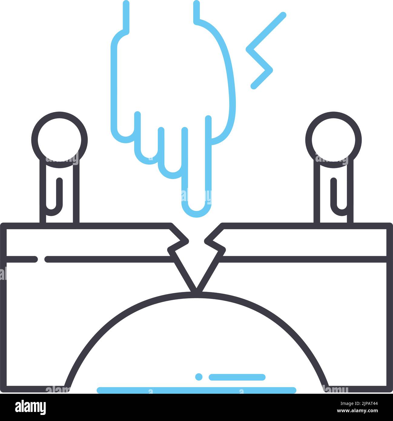 government intervention line icon, outline symbol, vector illustration ...