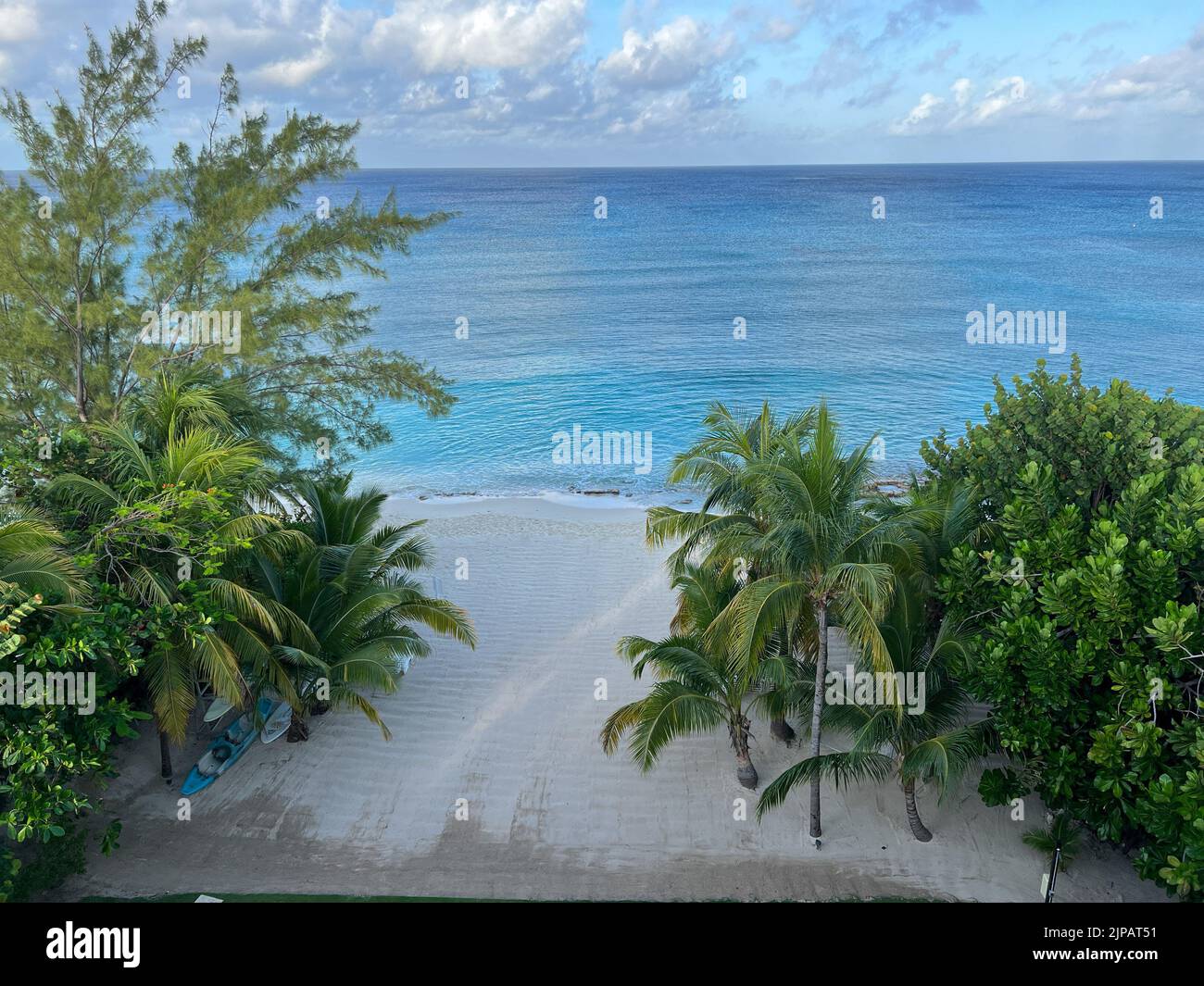 An aerial view of Cemetery Beach on Seven Mile Beach in Grand Cayman ...