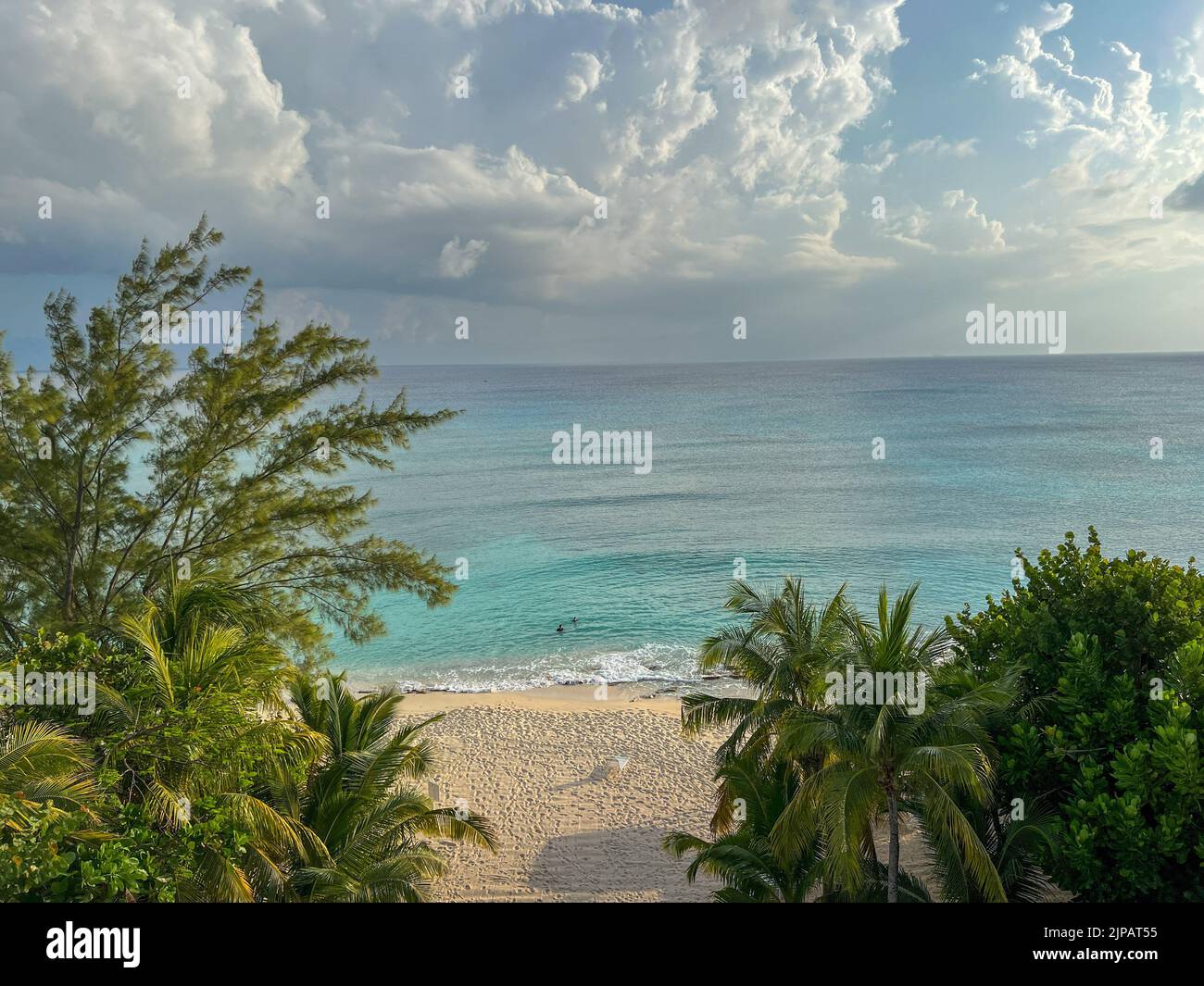 An aerial view of Cemetery Beach on Seven Mile Beach in Grand Cayman ...