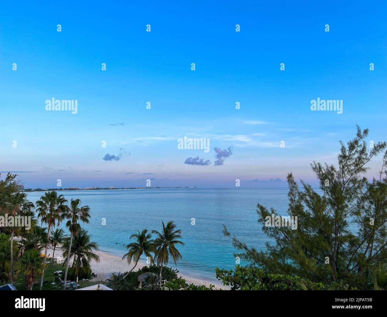 An aerial view of Cemetery Beach on Seven Mile Beach in Grand Cayman ...