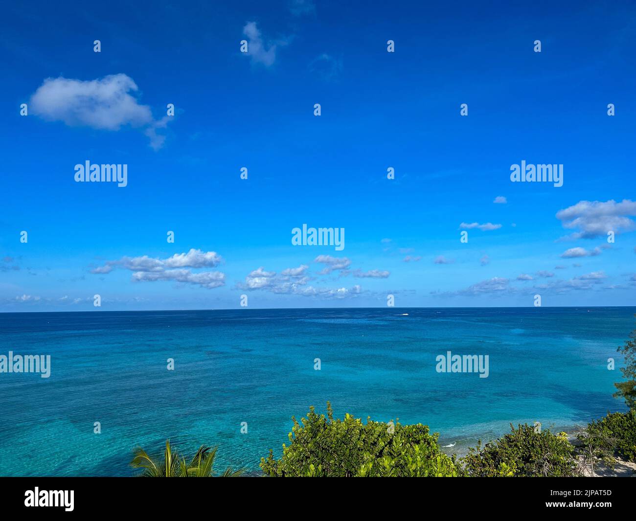 An aerial view of Cemetery Beach on Seven Mile Beach in Grand Cayman ...