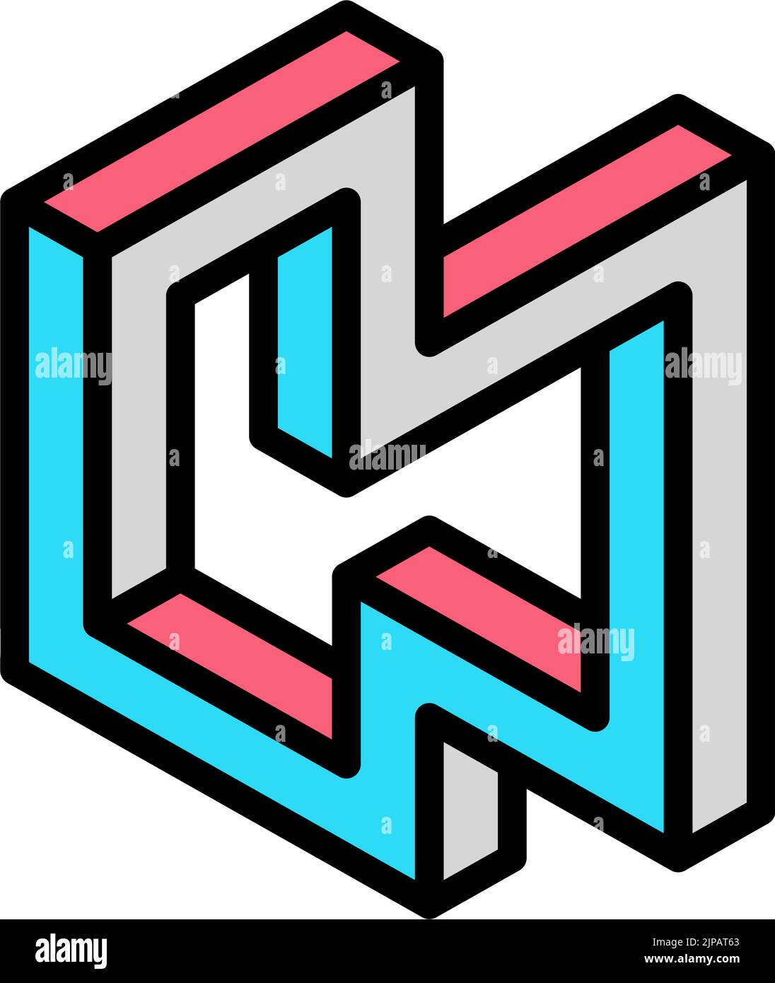 art impossible geometric shape color icon vector illustration Stock ...