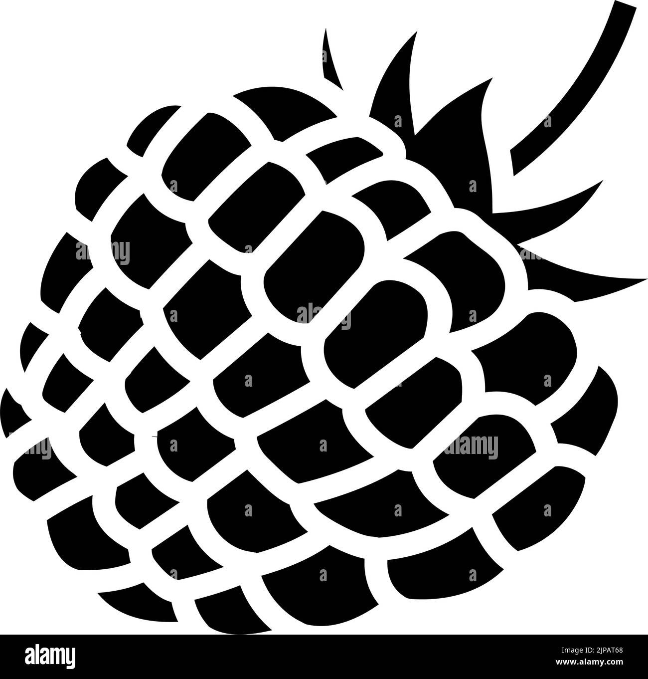 raspberry berry leaf glyph icon vector illustration Stock Vector Image ...