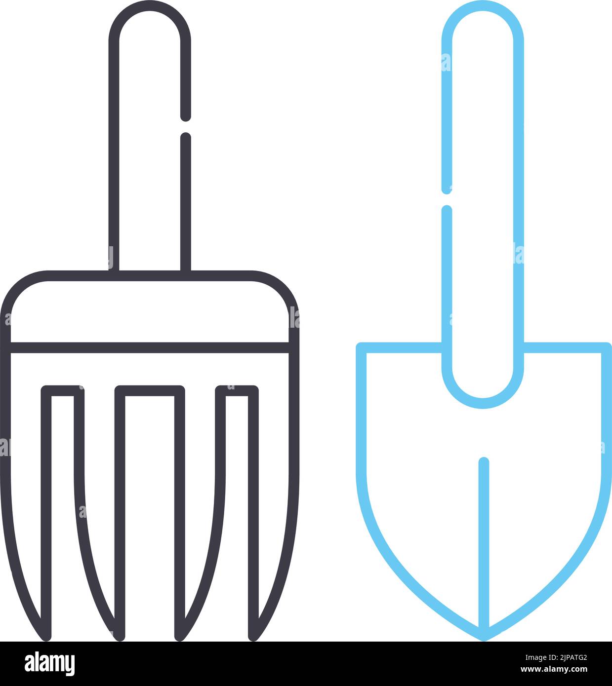shovel line icon, outline symbol, vector illustration, concept sign ...