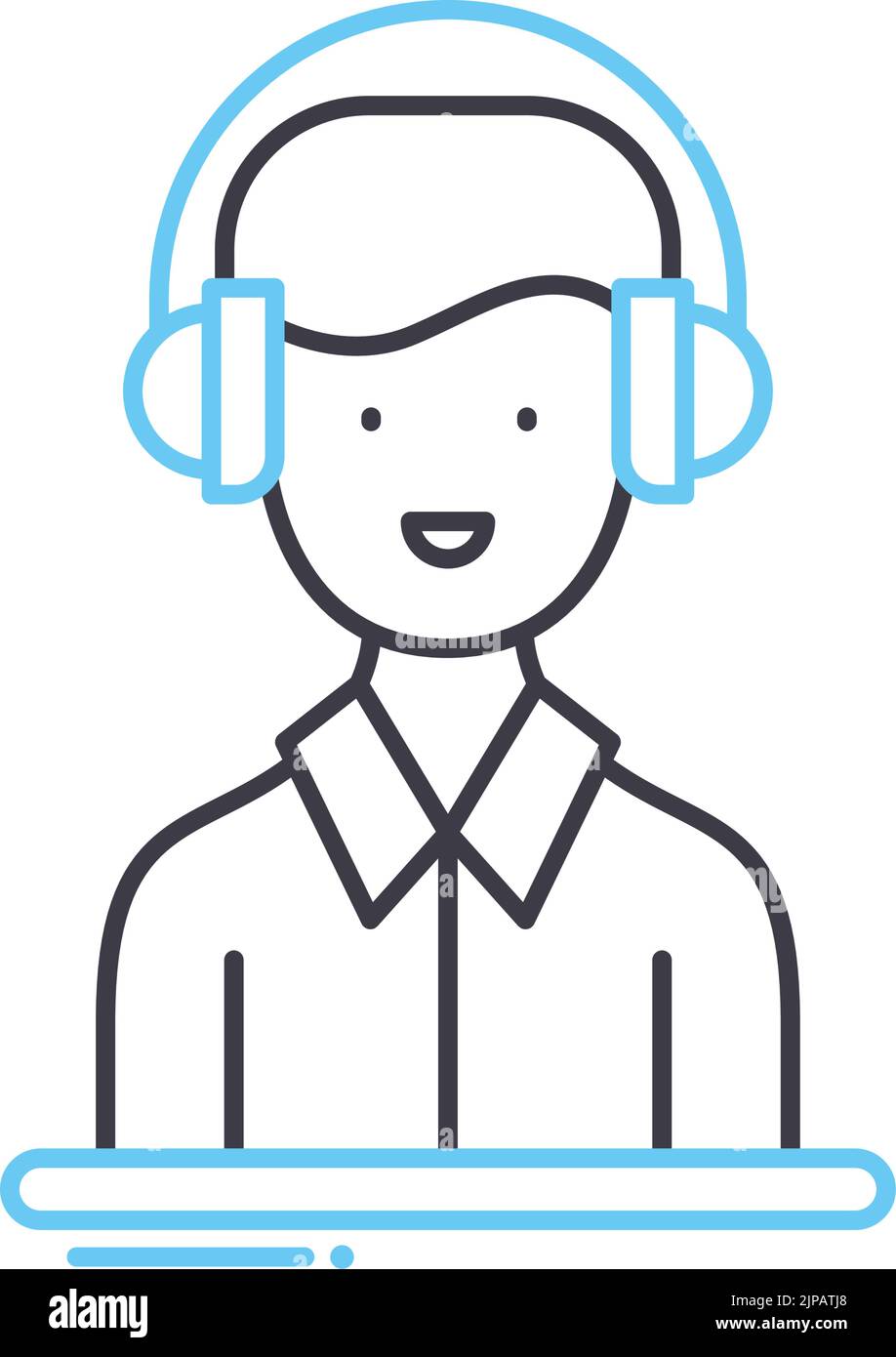 support line icon, outline symbol, vector illustration, concept sign ...