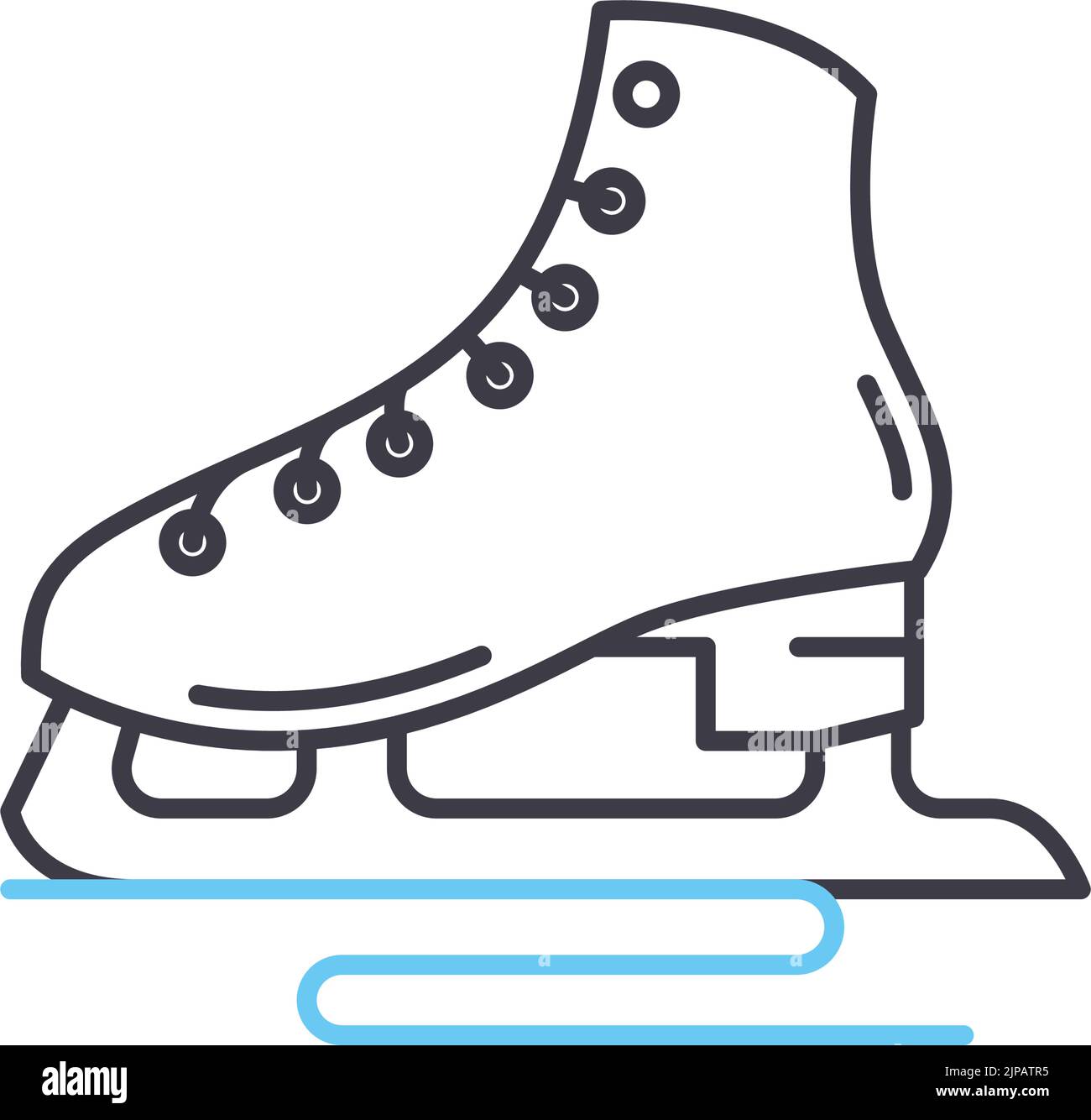 skating line icon, outline symbol, vector illustration, concept sign ...