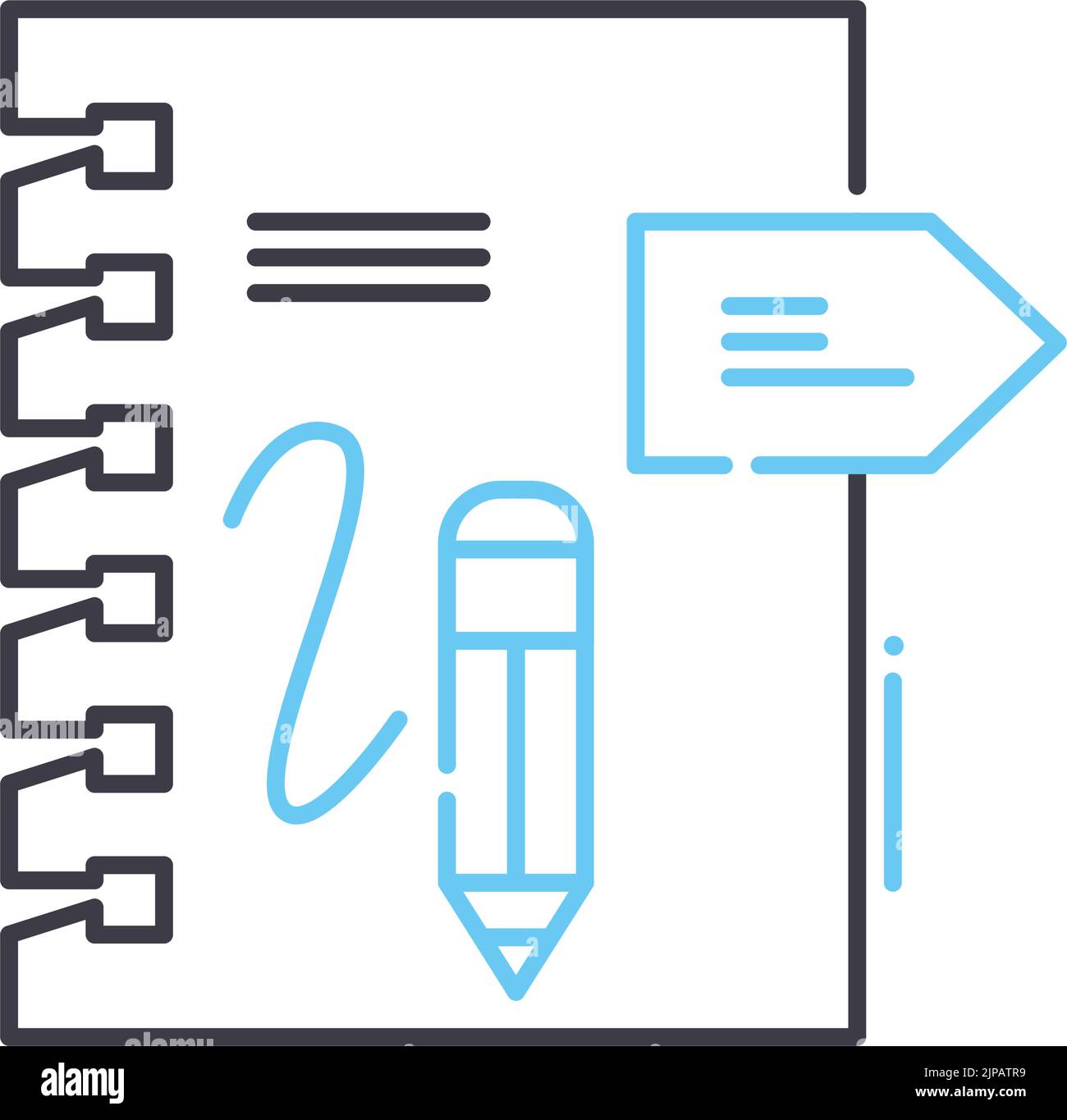 notes and reports line icon, outline symbol, vector illustration ...