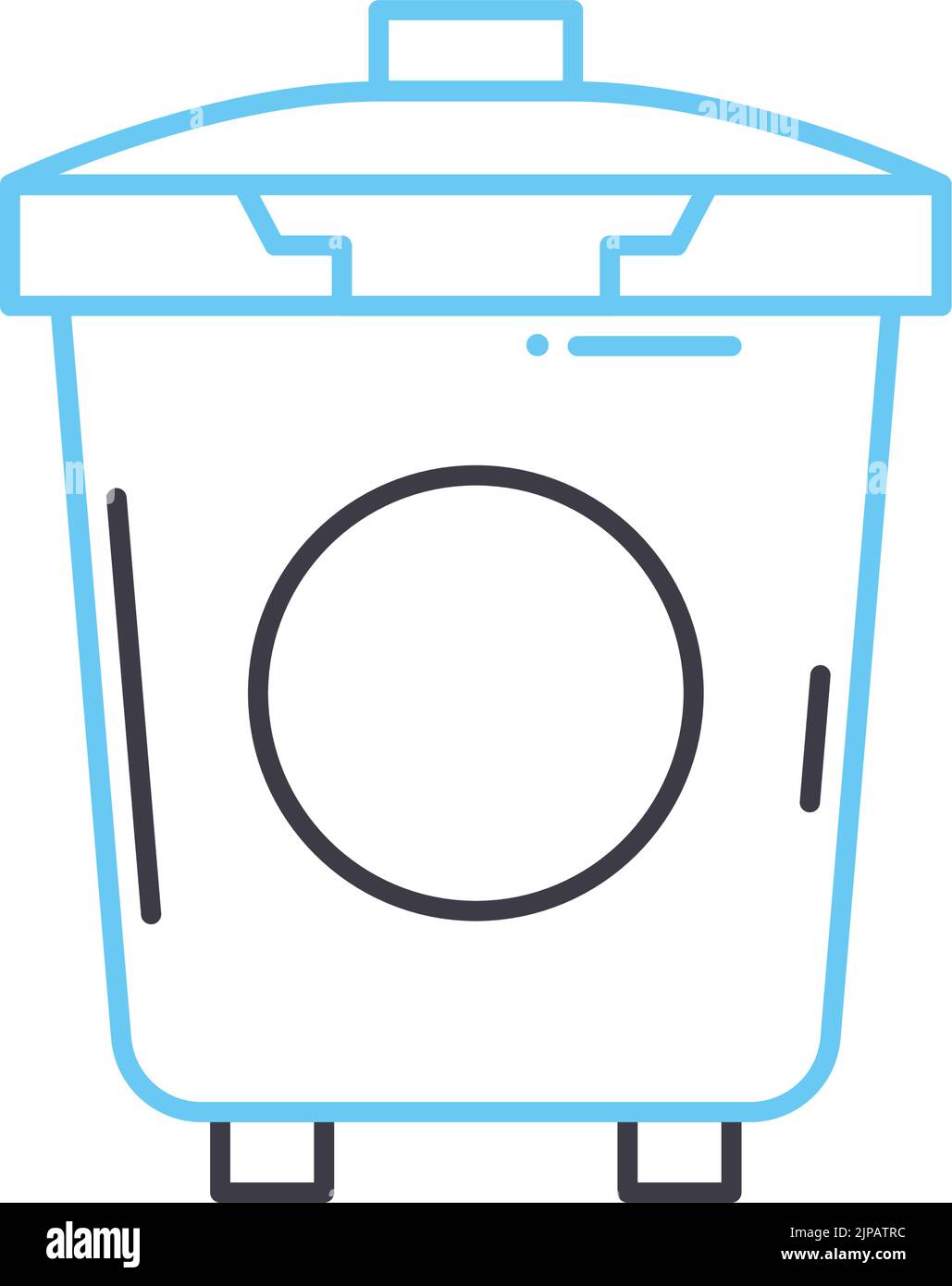 waste bin line icon, outline symbol, vector illustration, concept sign ...