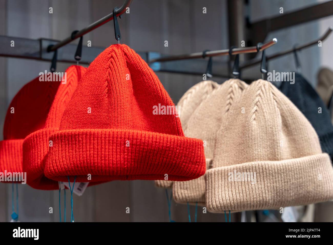 Store shelf clothes hats hi-res stock photography and images - Alamy
