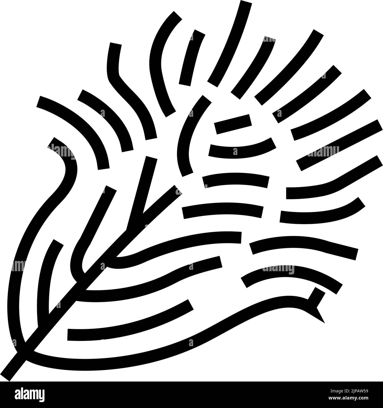 fluffy feather soft line icon vector illustration Stock Vector Image ...