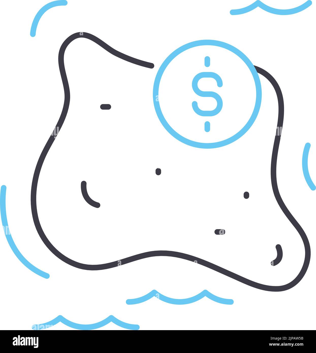 rich country line icon, outline symbol, vector illustration, concept ...