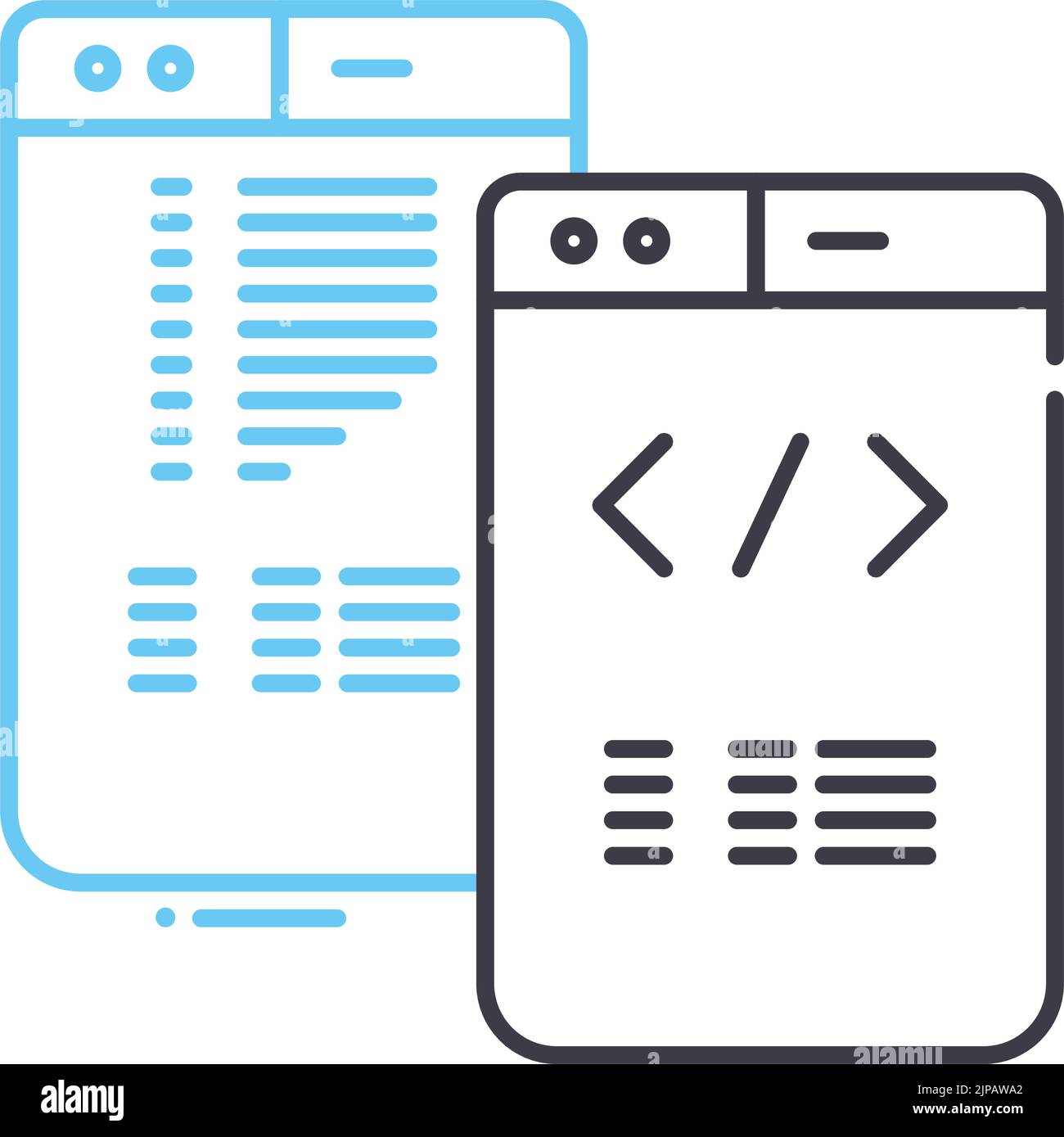 programming line icon, outline symbol, vector illustration, concept ... programming line icon, outline symbol, vector illustration, concept ...