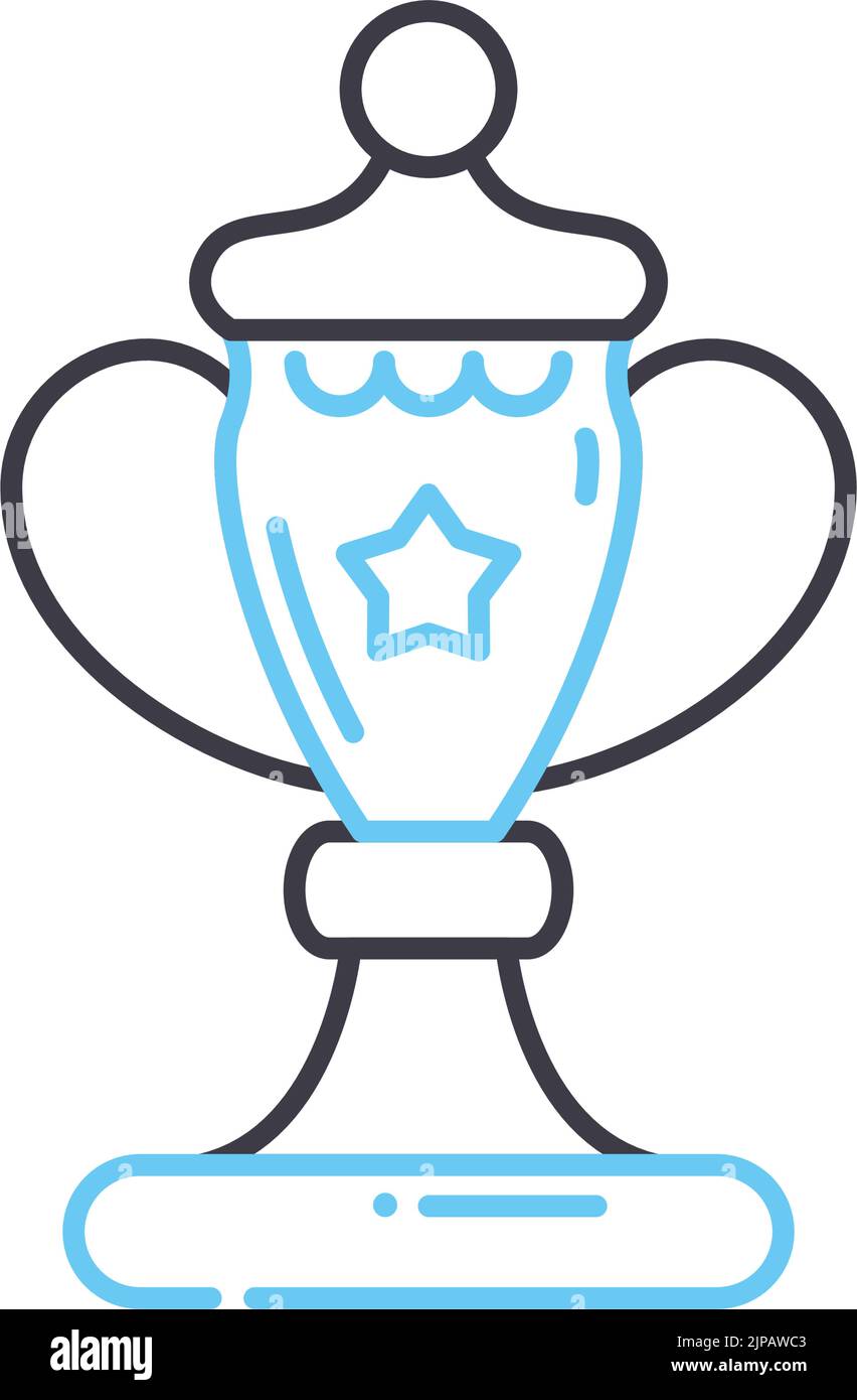 victory line icon, outline symbol, vector illustration, concept sign ...