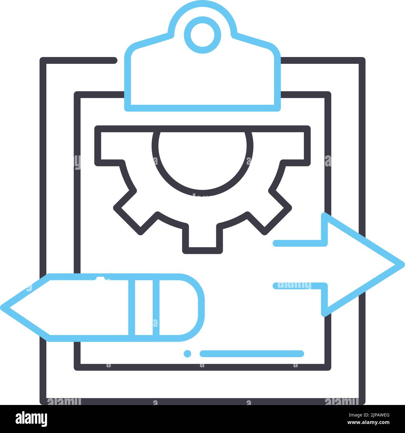 materials delivery line icon, outline symbol, vector illustration ...