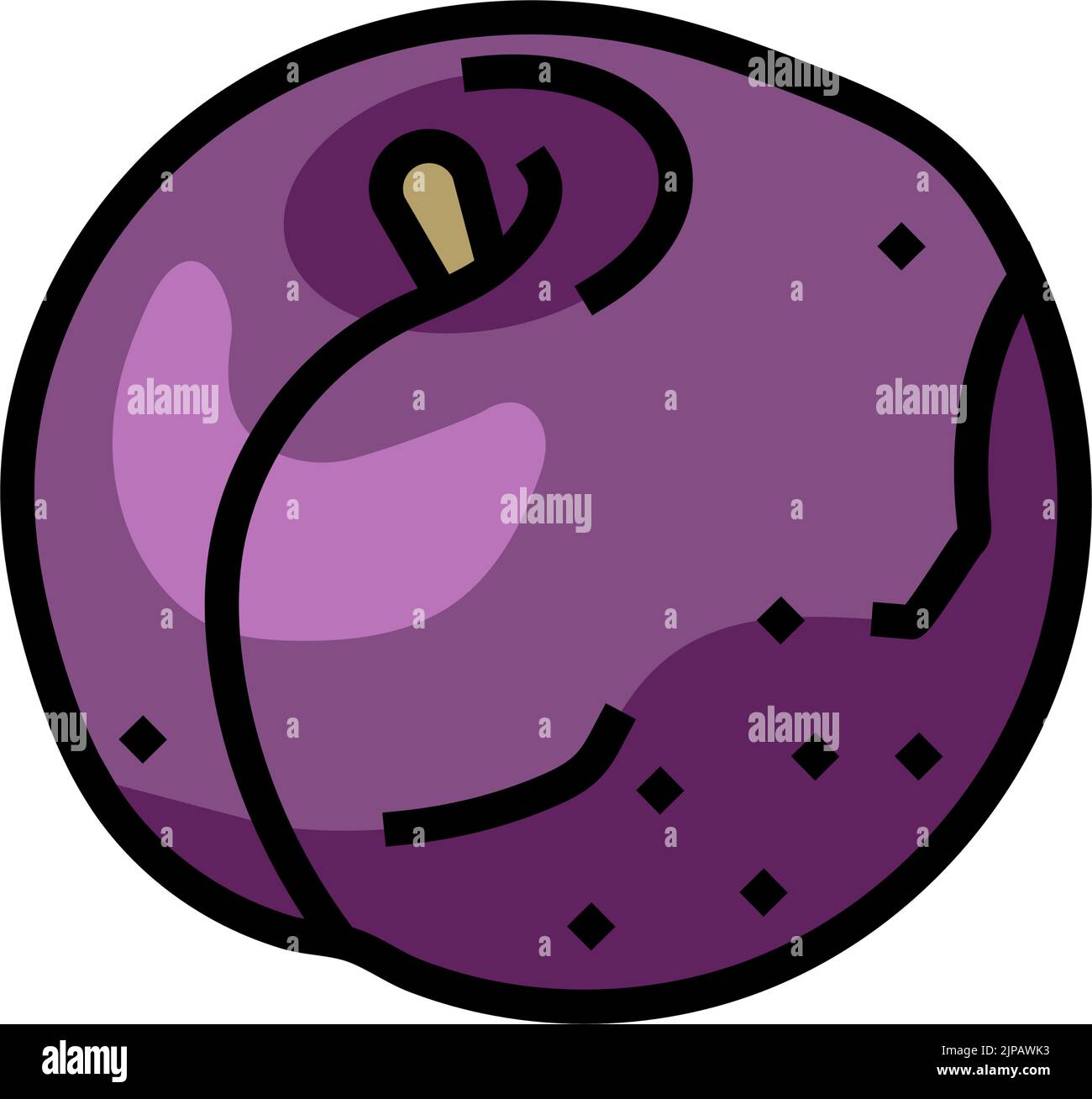 plum purple fruit color icon vector illustration Stock Vector Image ...