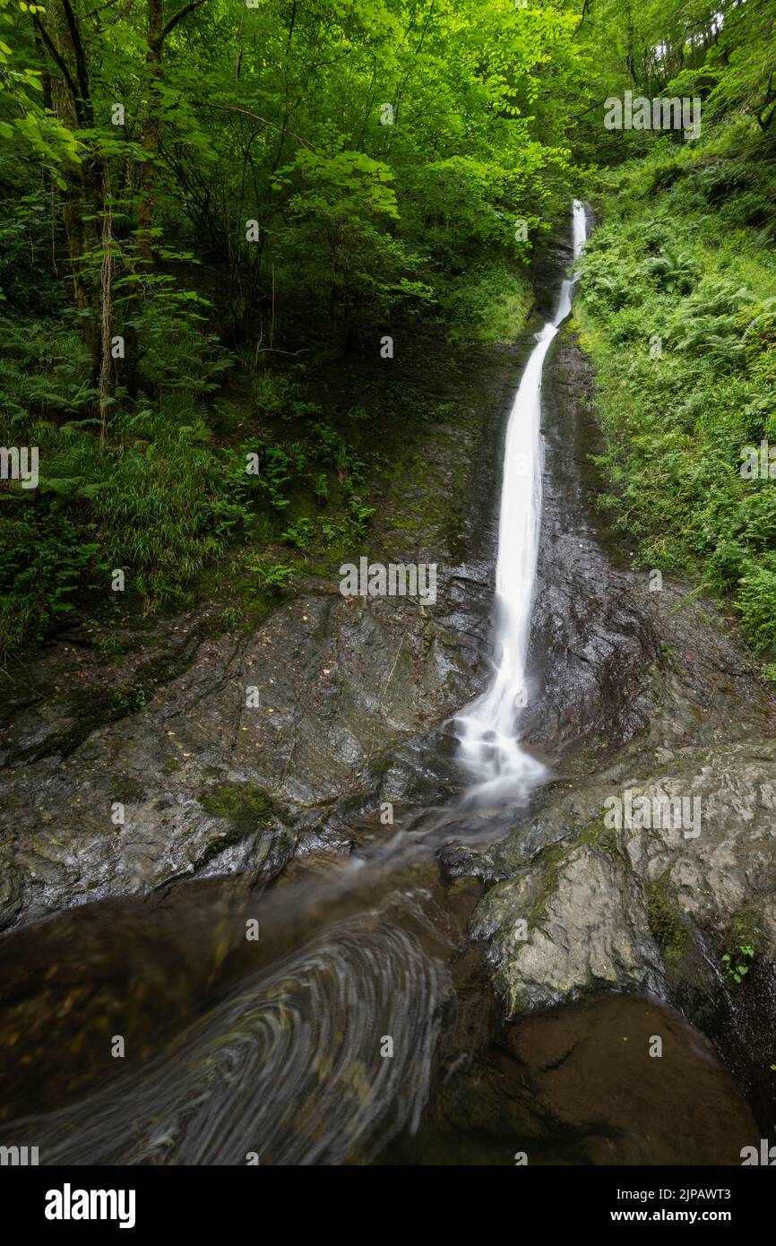 Long exposure of the White Lady waterfall on the river Lyd at Lyford ...