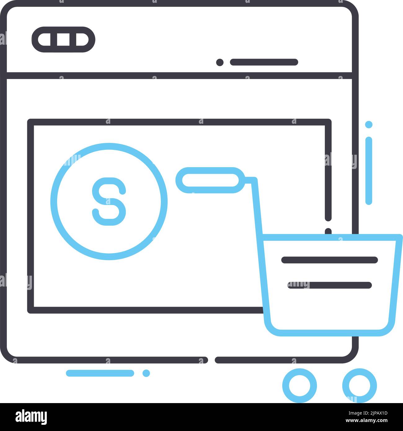 shop transaction line icon, outline symbol, vector illustration ... shop transaction line icon, outline symbol, vector illustration ...