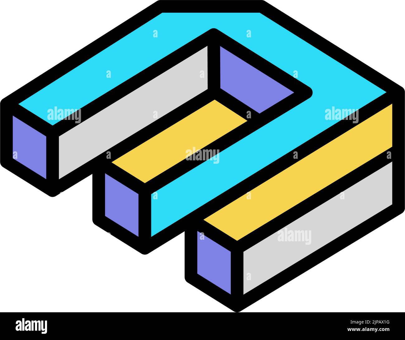 figure impossible geometric shape color icon vector illustration Stock ...