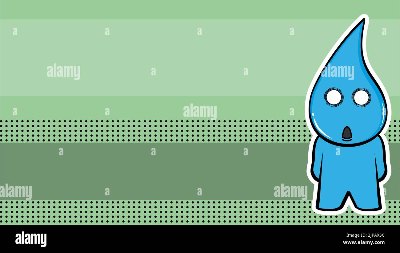 funny water drop character cartoon expression blue background card ...