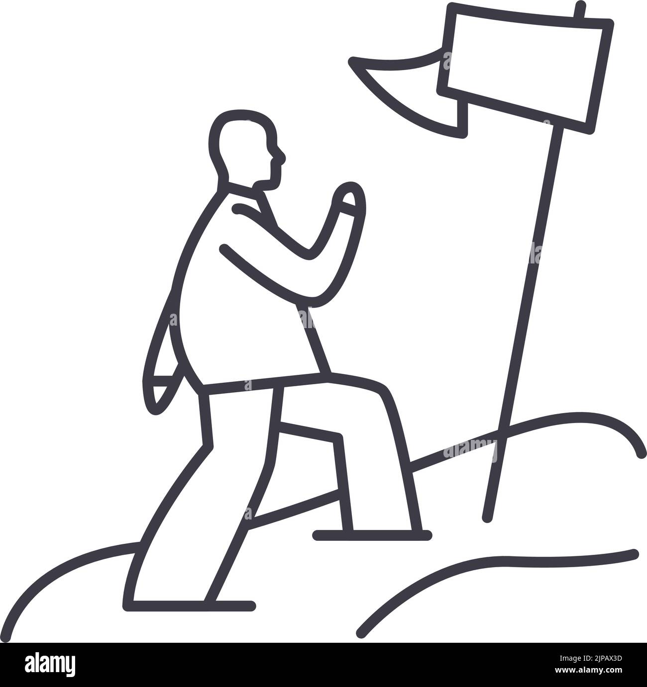 mission line icon, outline symbol, vector illustration, concept sign ...