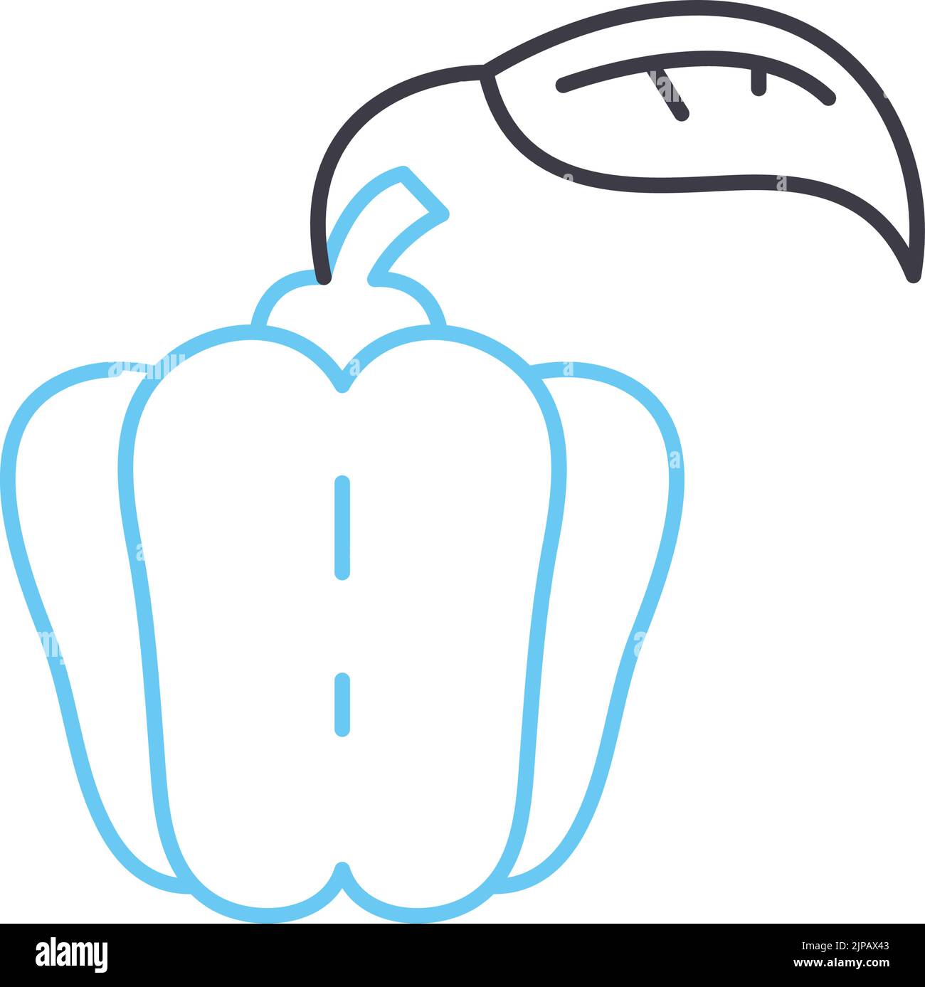 red pepper line icon, outline symbol, vector illustration, concept sign ...