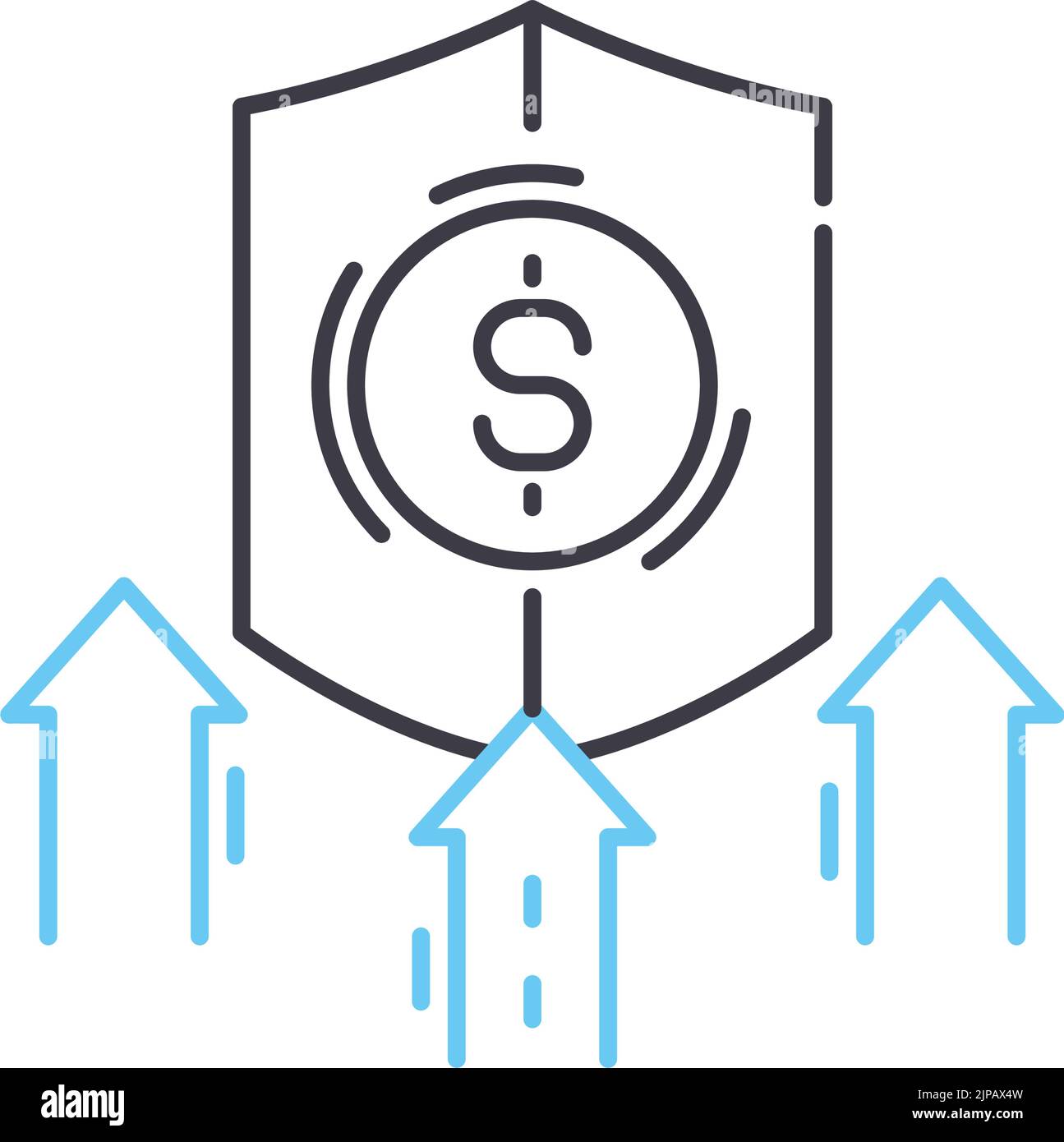 property insurance line icon, outline symbol, vector illustration ...