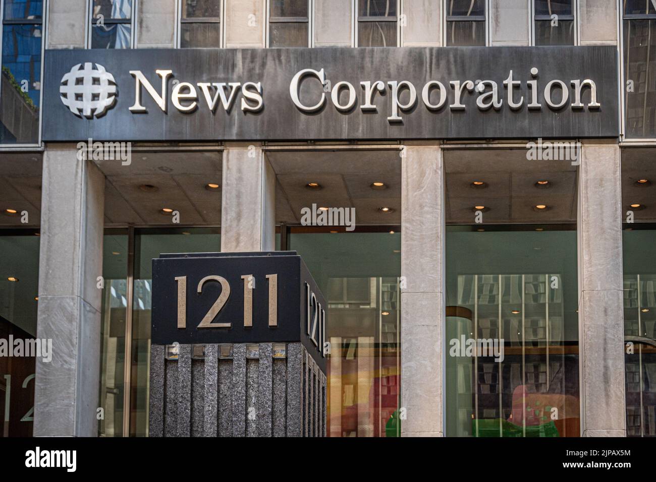 New York, US, August 16, 2022, Marquee at the main entrance to the FOX ...
