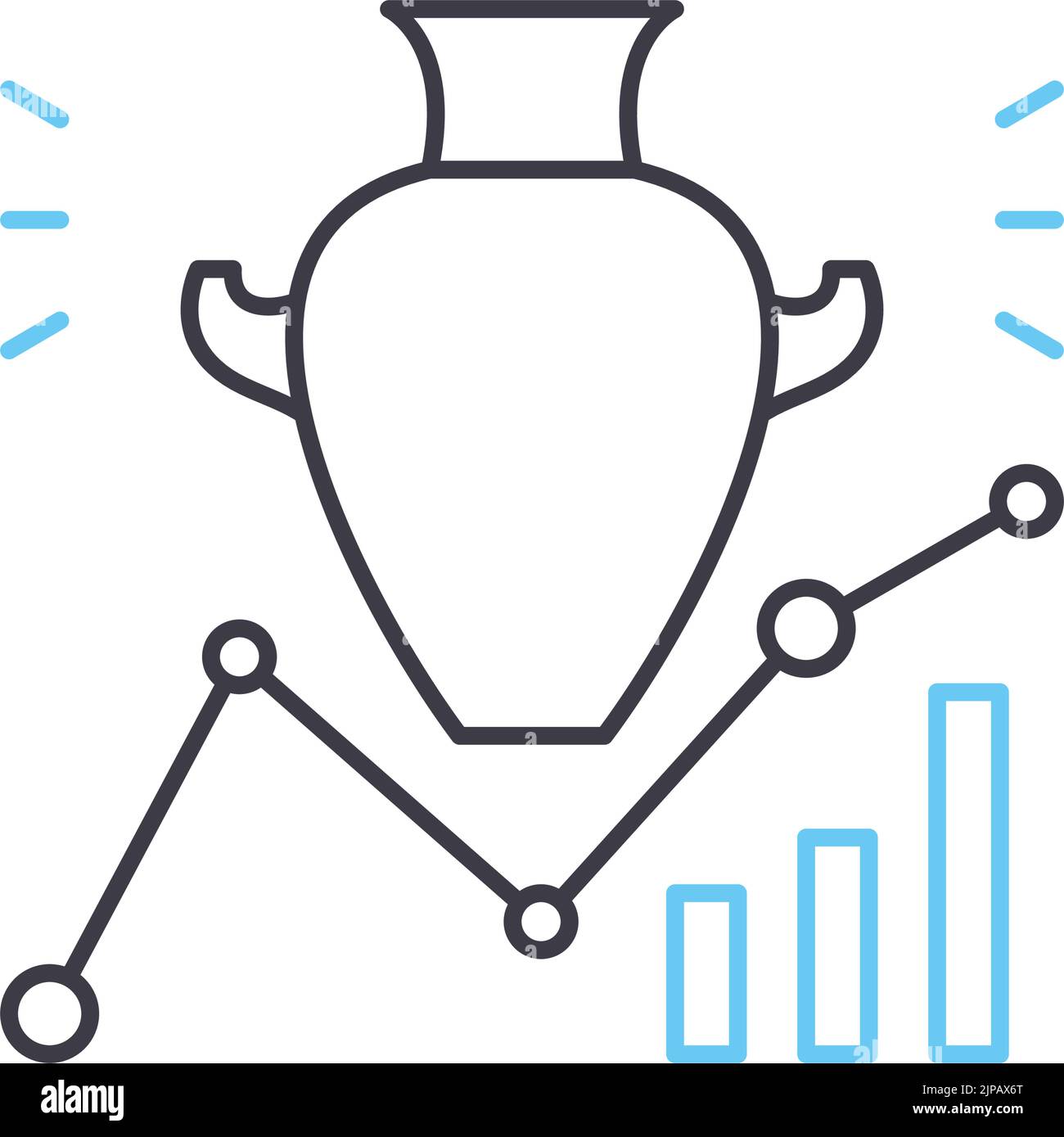 statistics development line icon, outline symbol, vector illustration ...