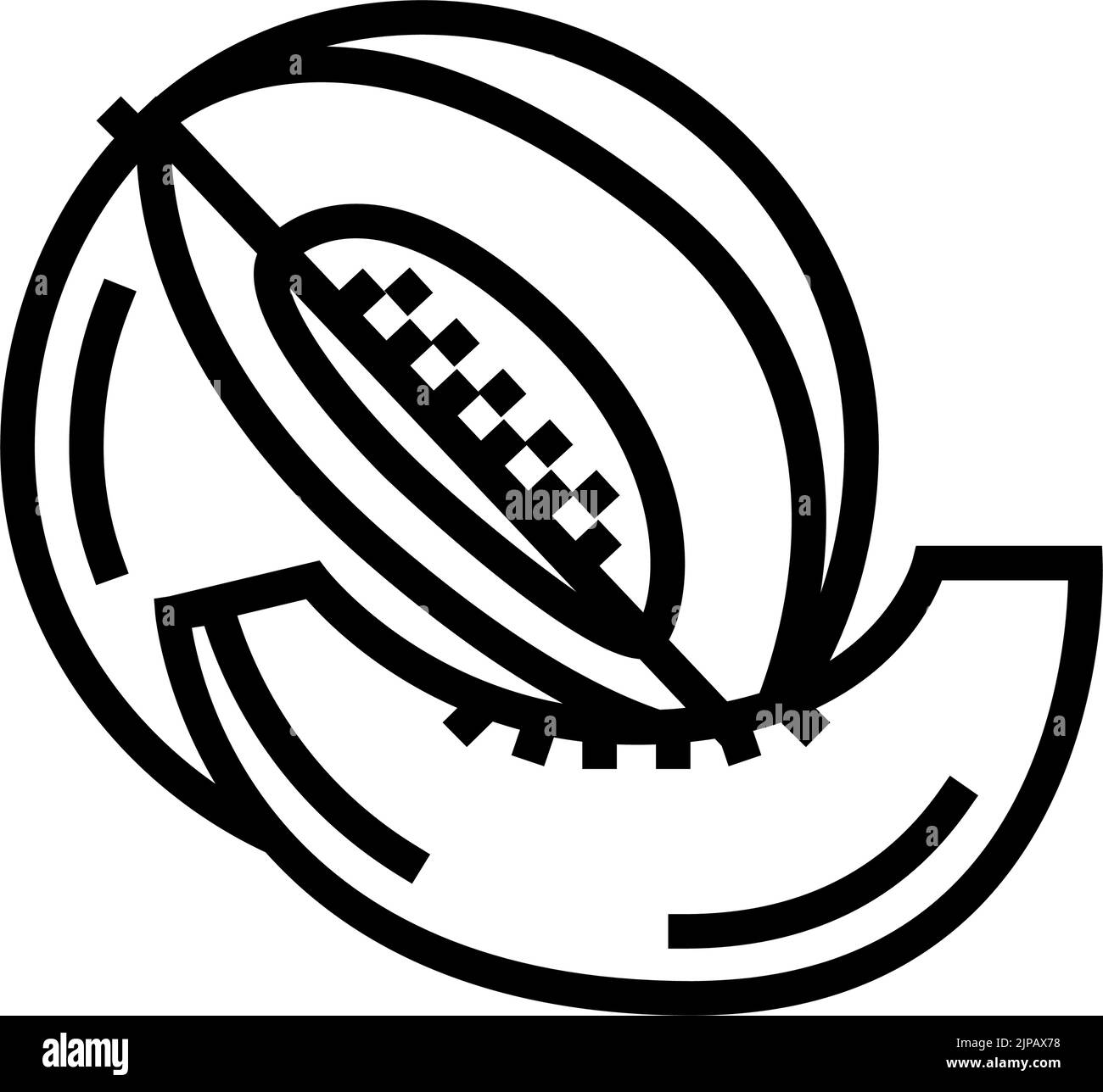 slice cut melon line icon vector illustration Stock Vector Image & Art ...