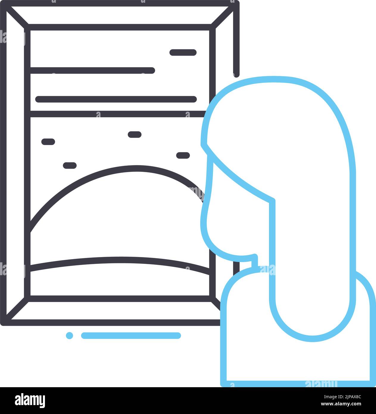 watching line icon, outline symbol, vector illustration, concept sign ...