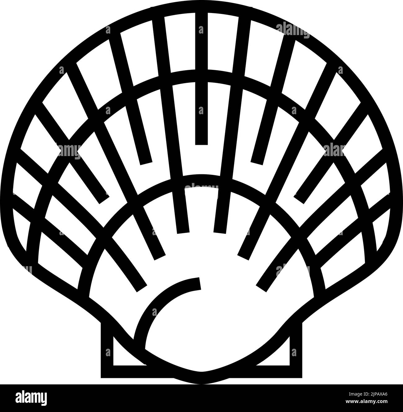 scallop sea shell beach line icon vector illustration Stock Vector ...