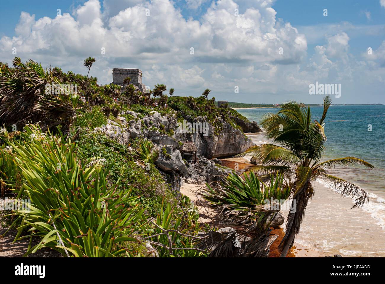Ancient Mayan ruins at Tulum's Archaeological Zone in Tulum, Quintana ...