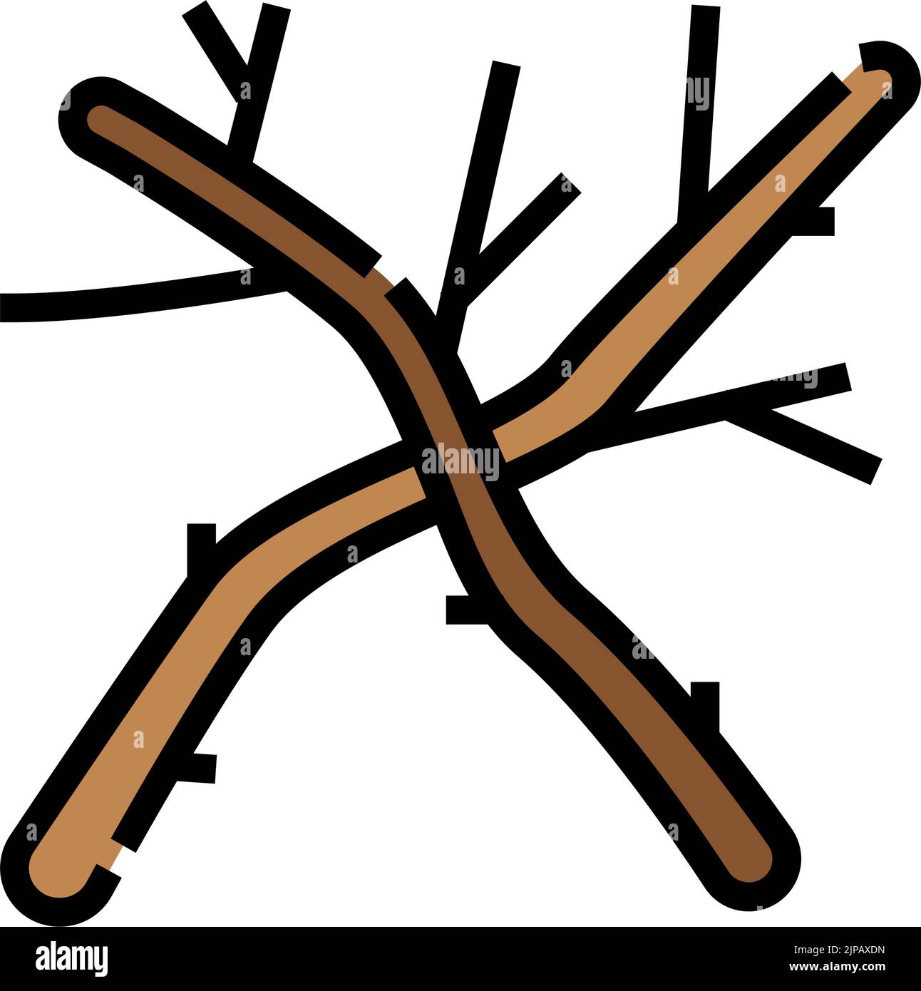 twig wood timber color icon vector illustration Stock Vector Image ...