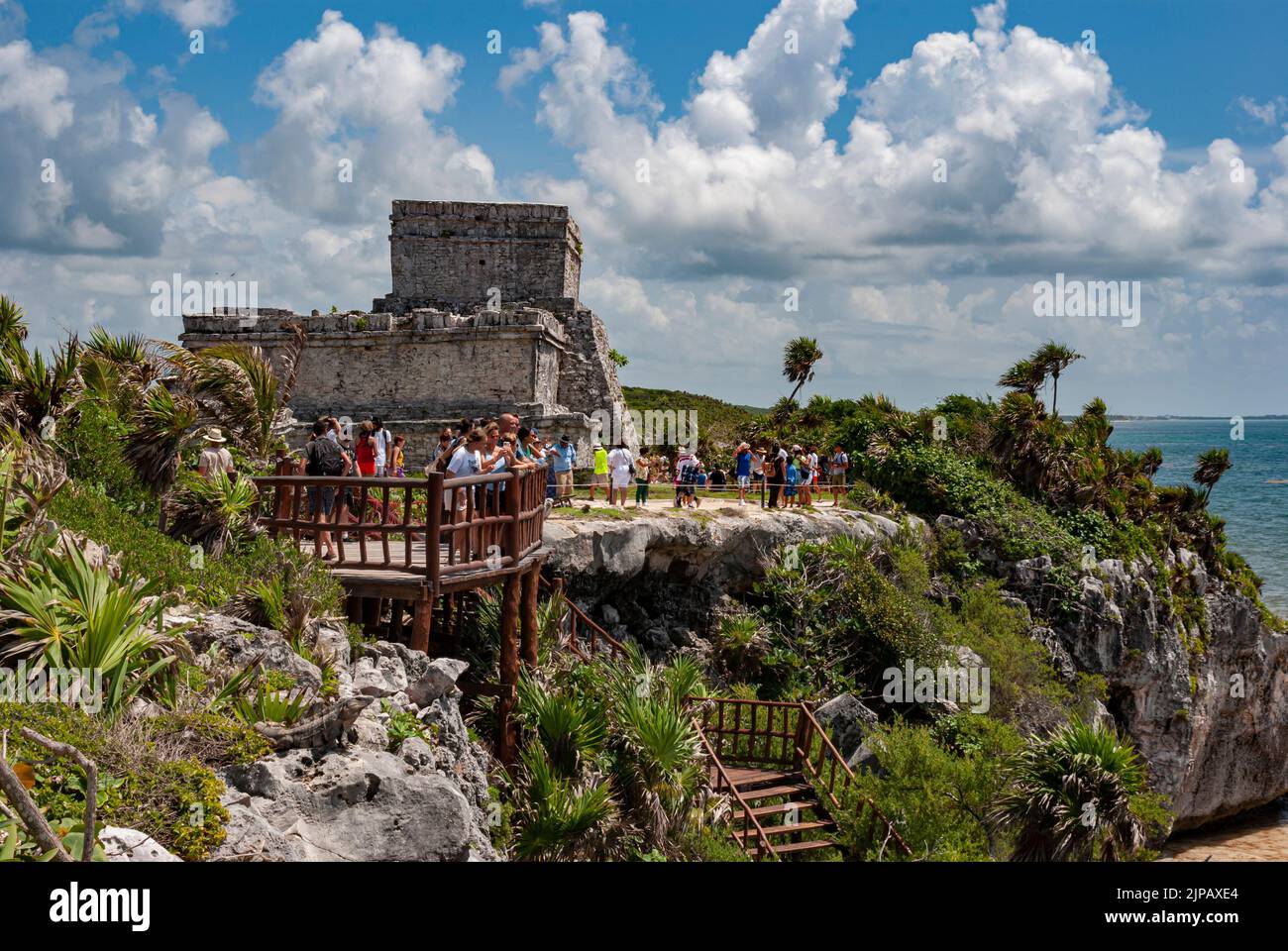 Ancient Mayan ruins at Tulum's Archaeological Zone in Tulum, Quintana ...