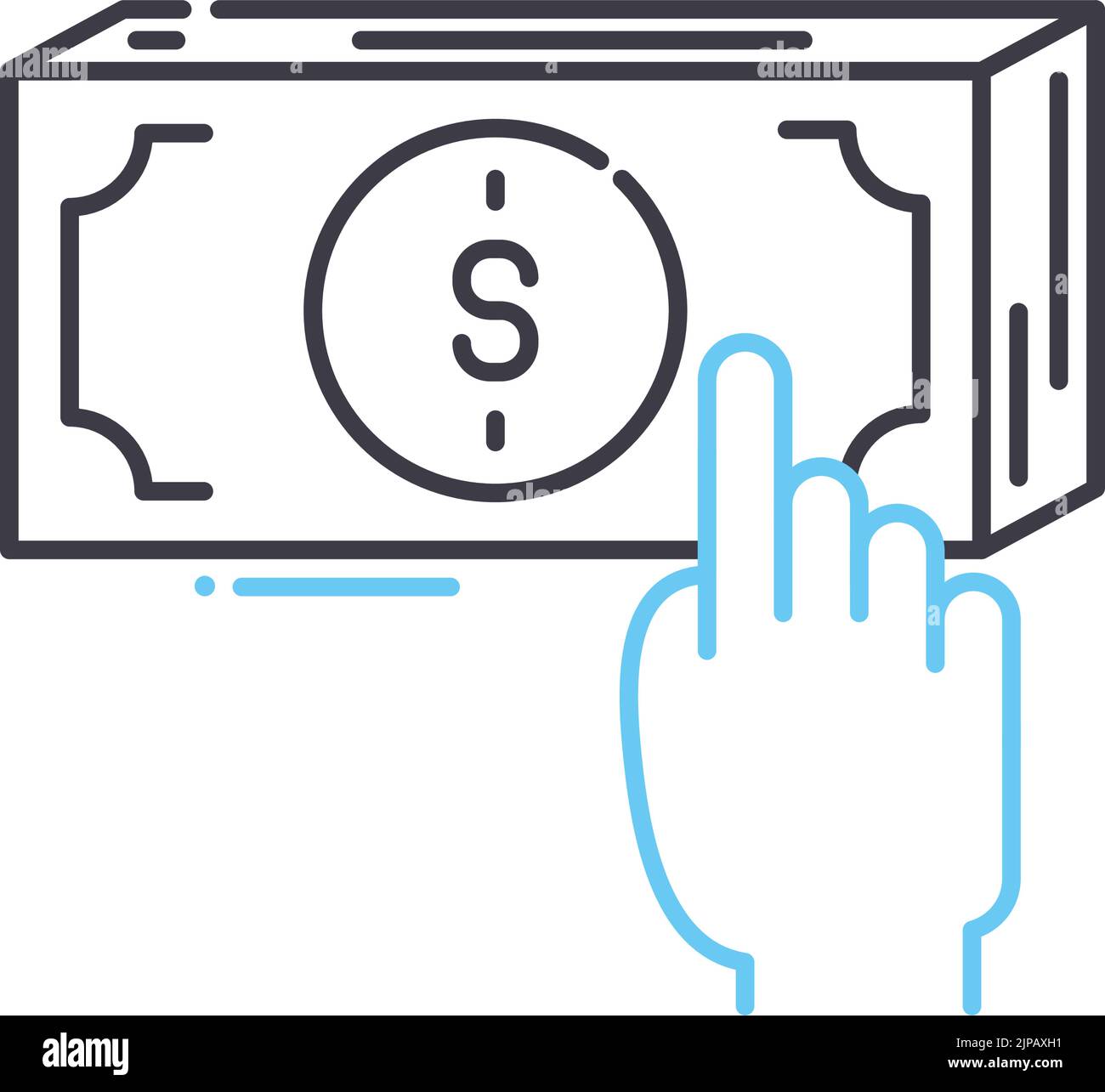 spending money line icon, outline symbol, vector illustration, concept ...