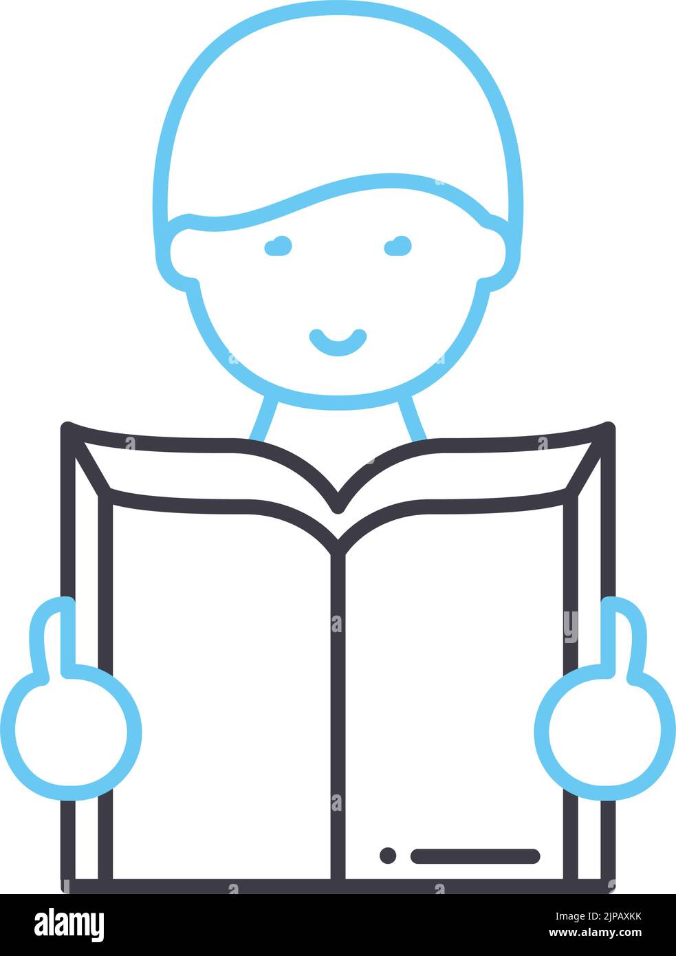 reader line icon, outline symbol, vector illustration, concept sign ...