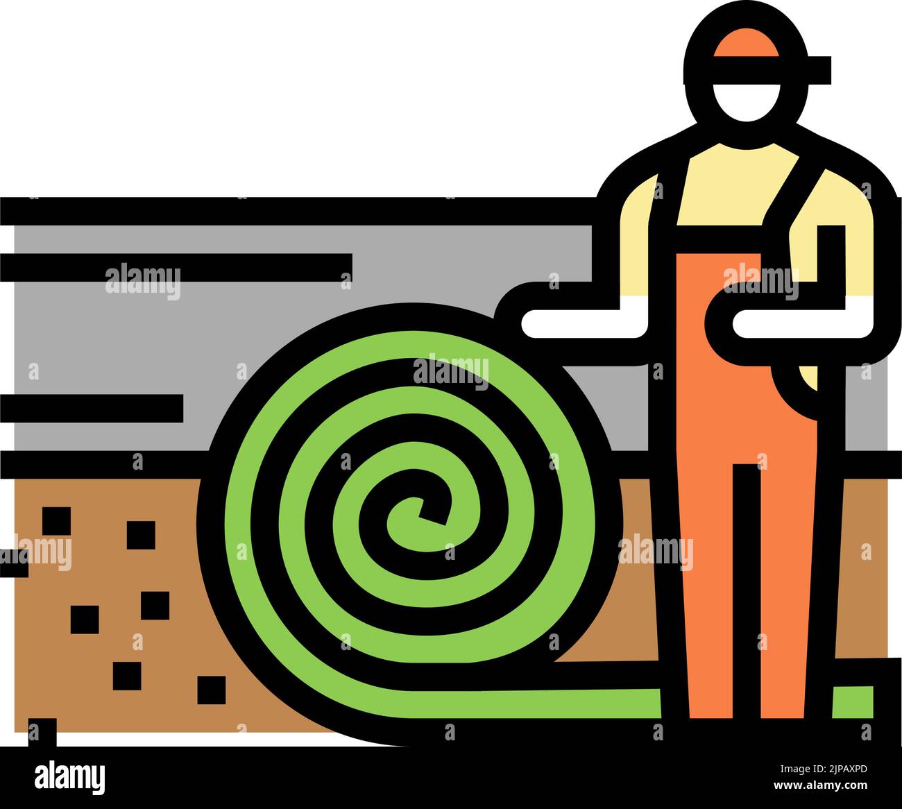 turf laying color icon vector illustration Stock Vector Image & Art - Alamy