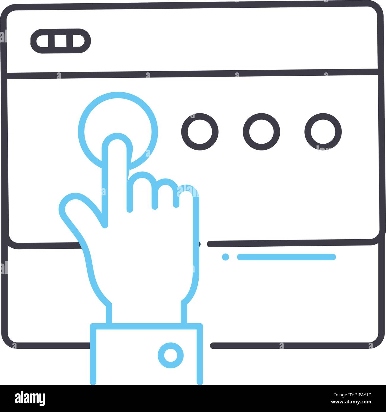touchscreen technology line icon, outline symbol, vector illustration ...