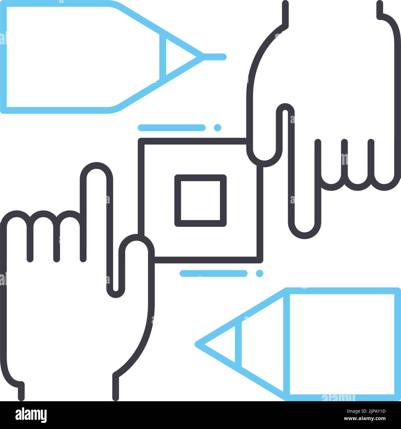 focus at work line icon, outline symbol, vector illustration, concept ...