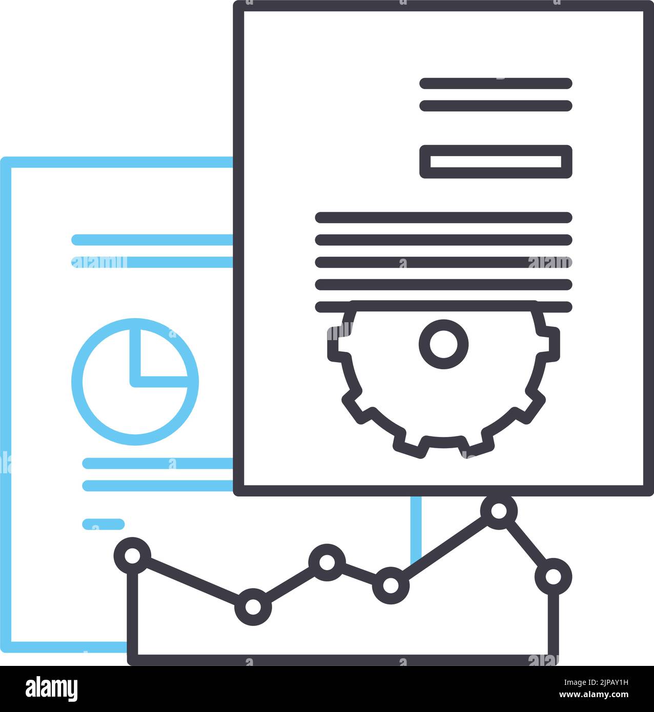 Report Customization Line Icon Outline Symbol Vector Illustration Concept Sign Stock Vector