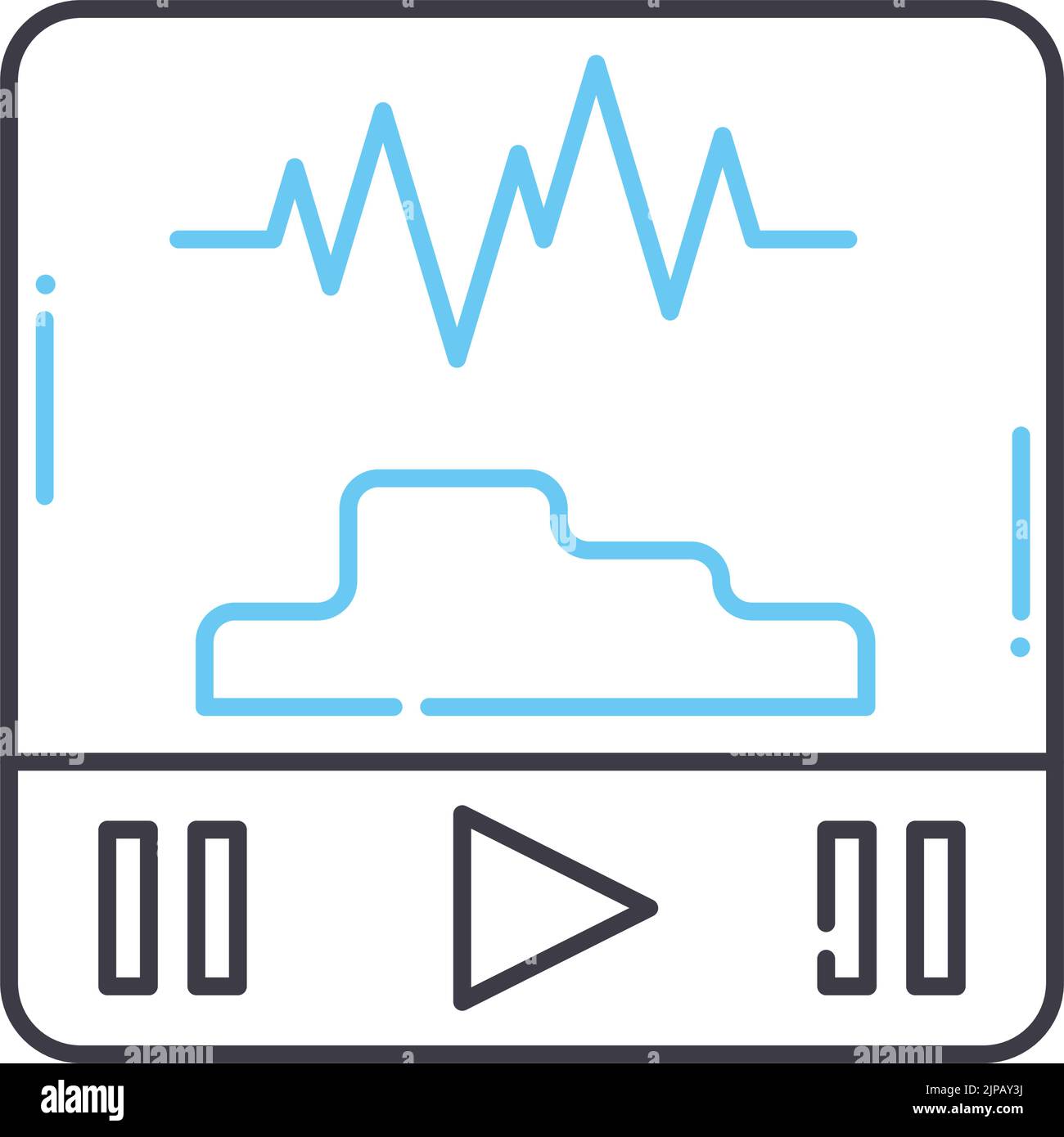 pop filter line icon, outline symbol, vector illustration, concept sign ...
