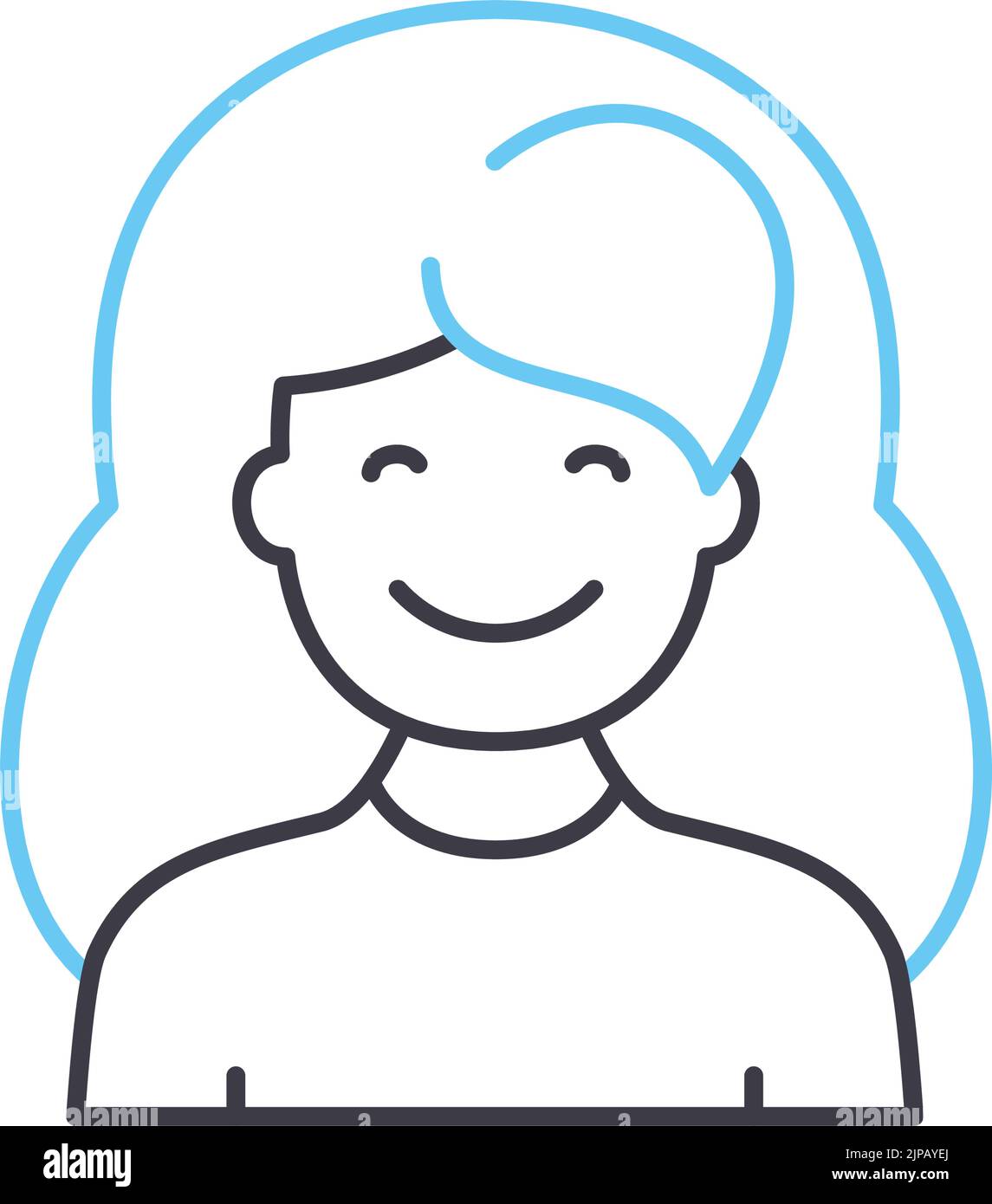 smile line icon, outline symbol, vector illustration, concept sign ...