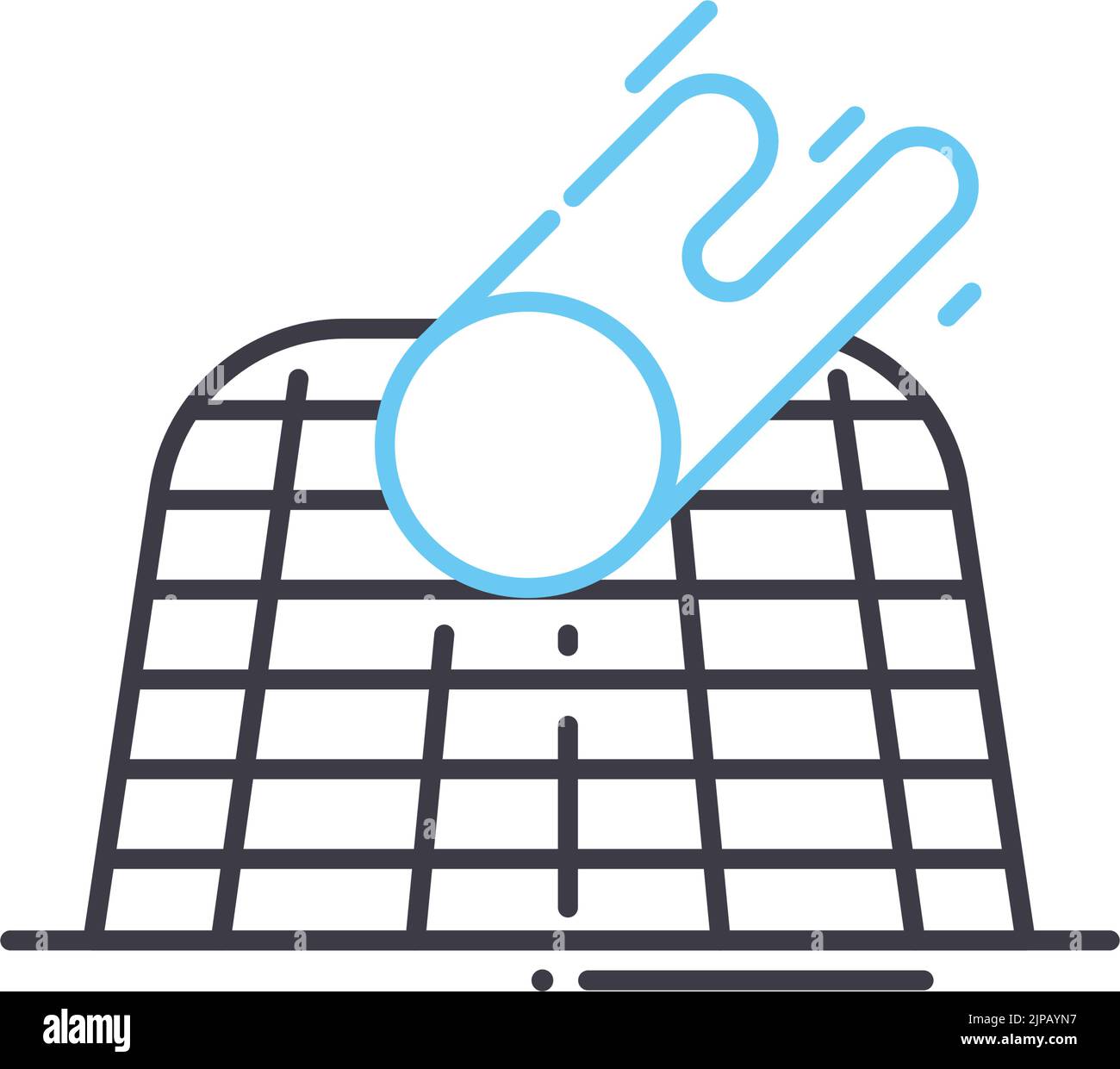 goal line icon, outline symbol, vector illustration, concept sign Stock ...