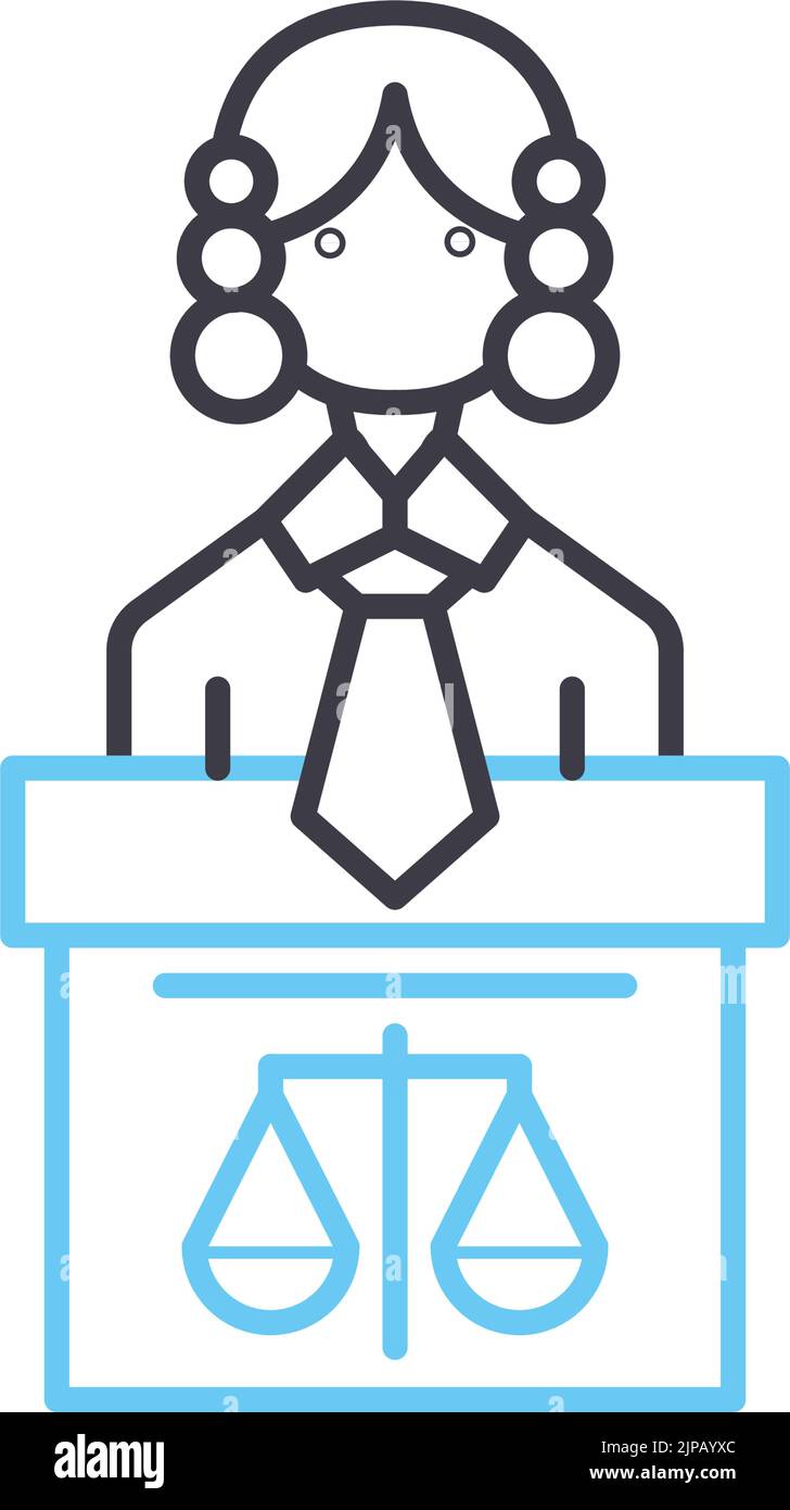 judge line icon, outline symbol, vector illustration, concept sign ...