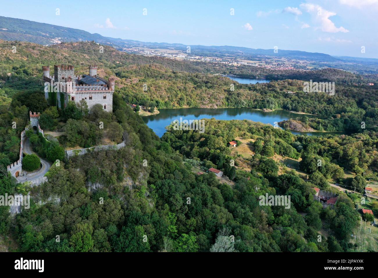 The castle of Montalto Dora, at an altitude of 405 meters, on the ...