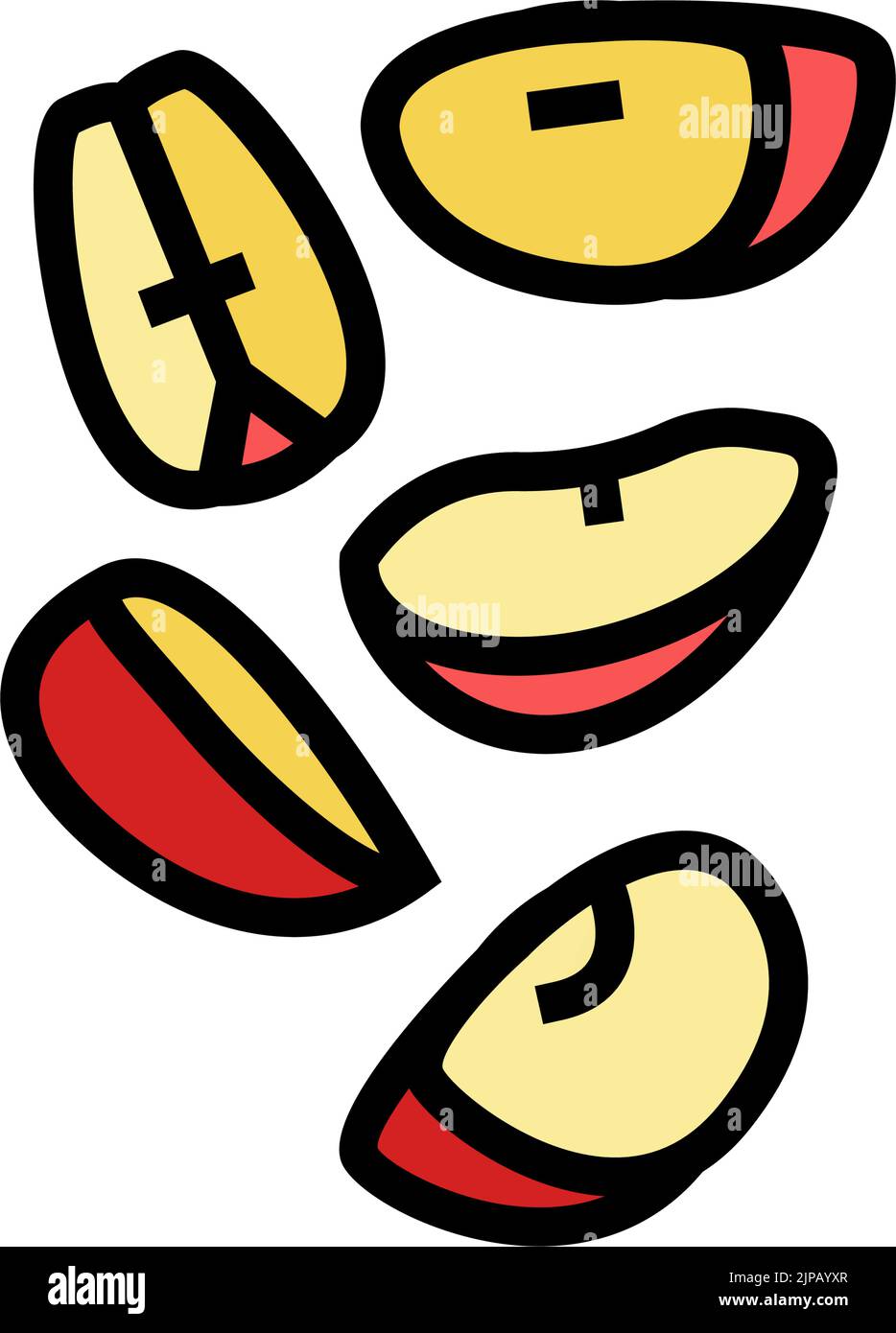 apple slice food cut color icon vector illustration Stock Vector Image ...