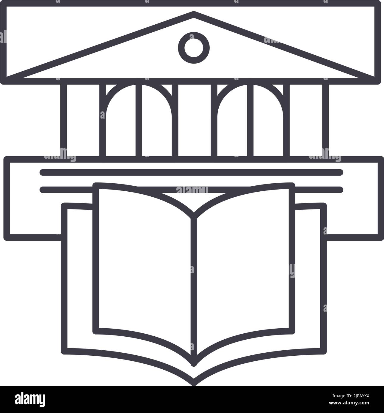 library line icon, outline symbol, vector illustration, concept sign ...