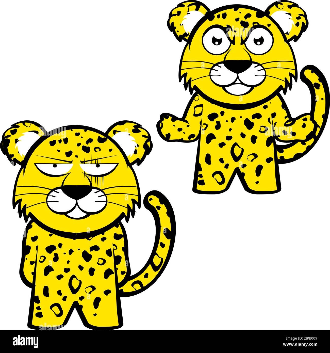 grumpy chibi leopard kid character cartoon expressions pack collection ...